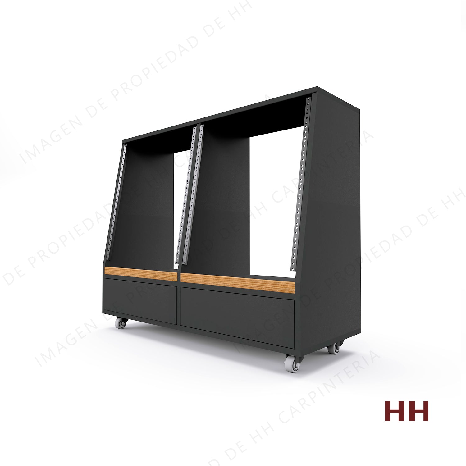 Rack doble 12U + cajoneras – hhcarpinteria